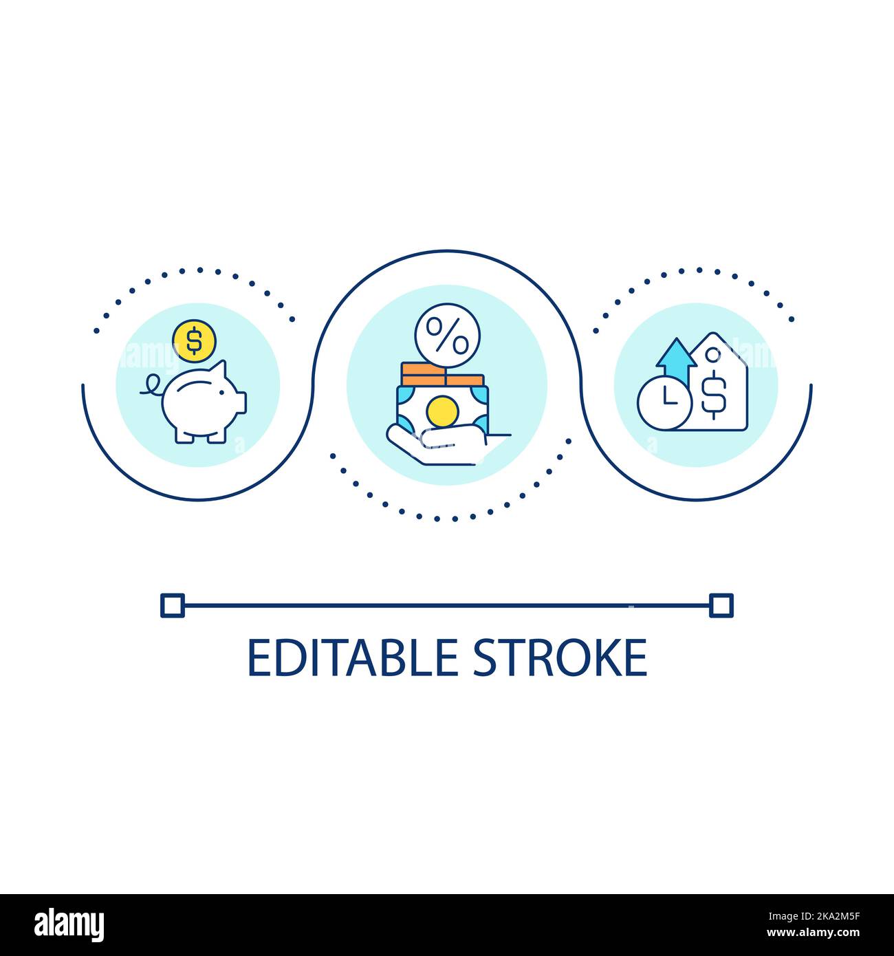 Saving money for mortgage deposit loop concept icon Stock Vector Image ...