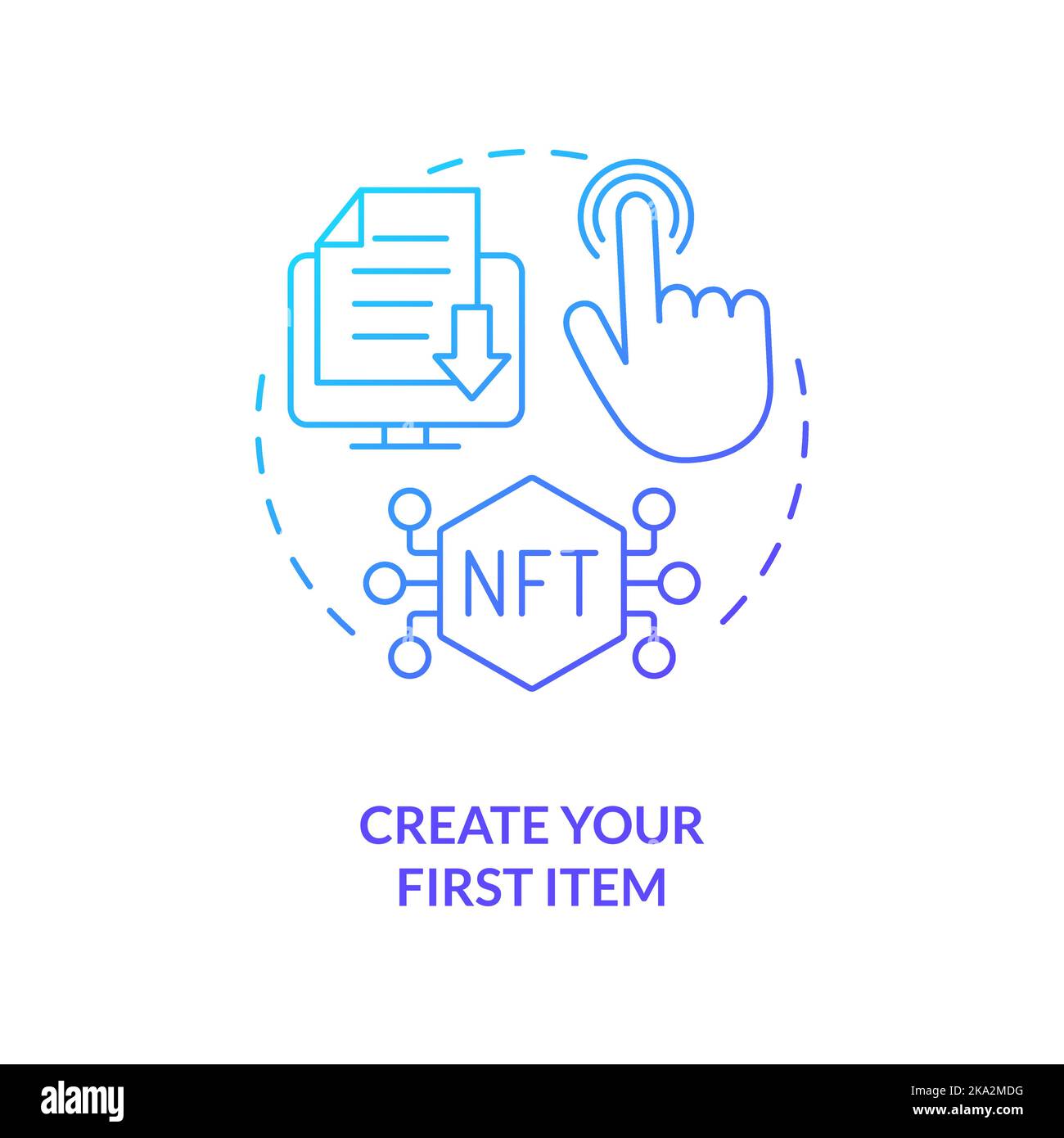 Create your first item blue gradient concept icon Stock Vector Image ...