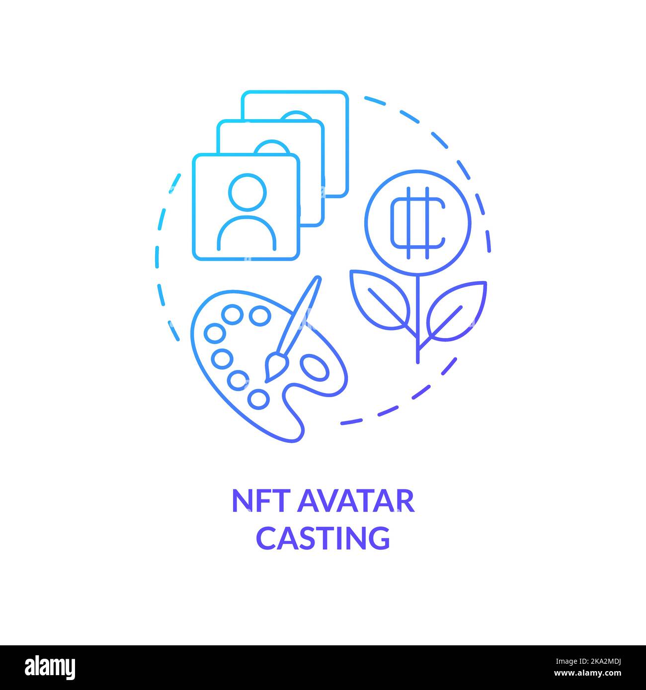 NFT avatar casting blue gradient concept icon Stock Vector Image & Art ...