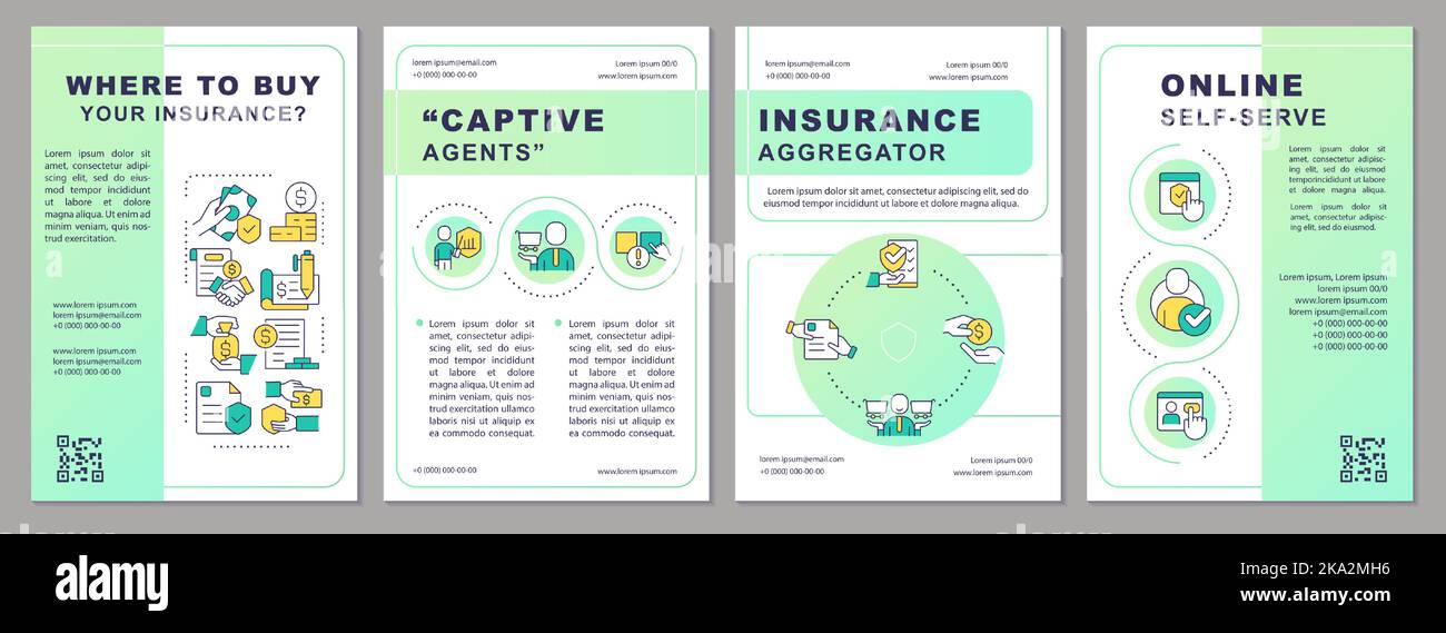 Choosing insurance provider type green brochure template Stock Vector ...