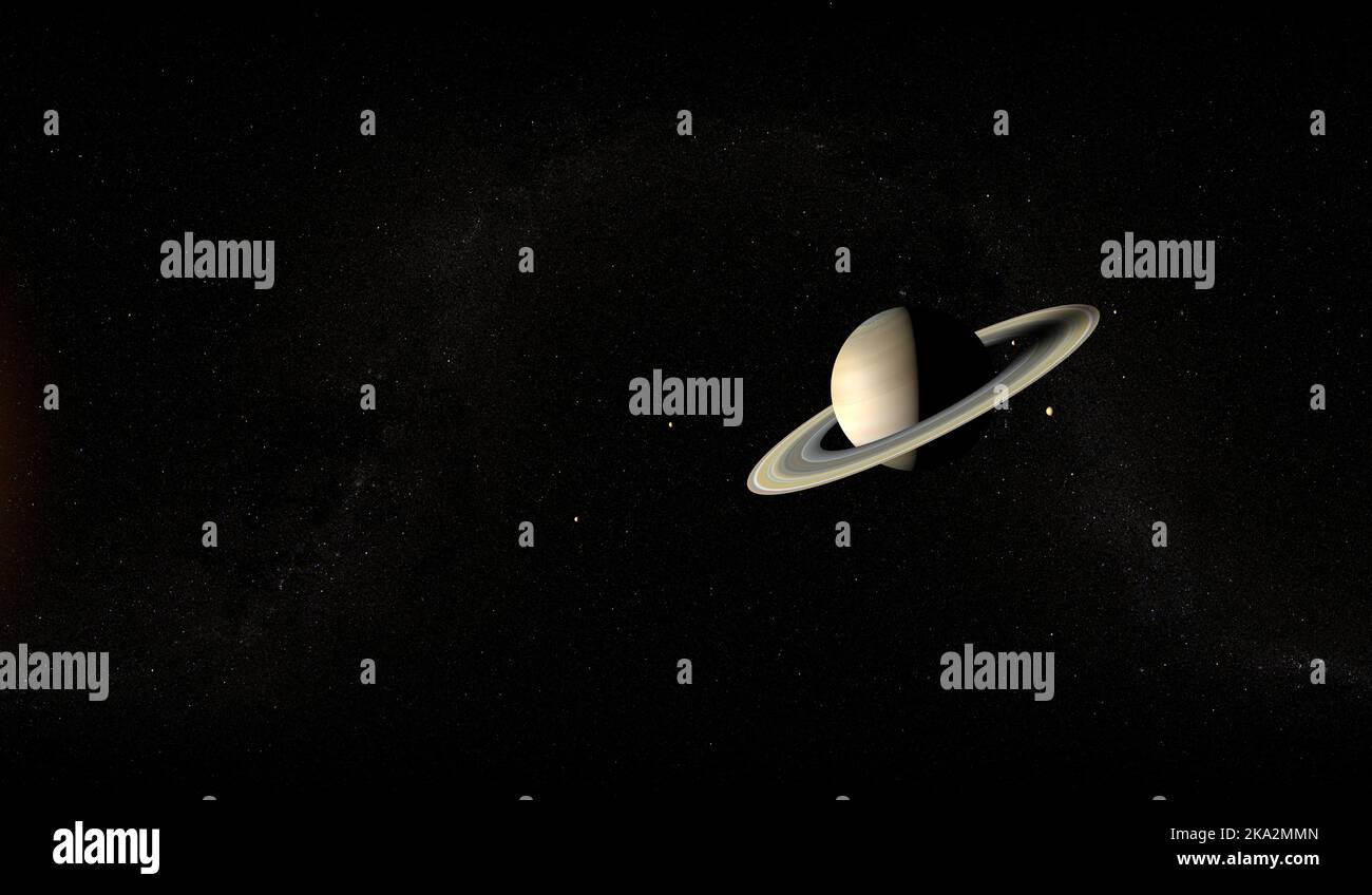 Planet Saturn And Moons Nasa