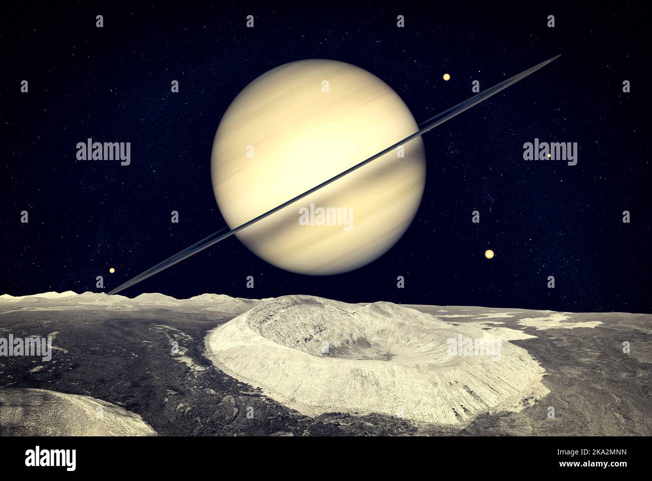 Planet Saturn Rear View