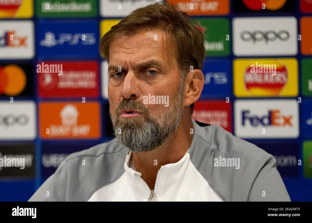 Liverpool manager Jurgen Klopp during a press conference at Anfield ...