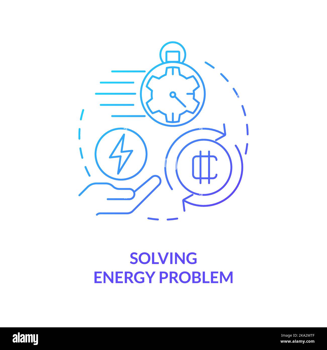 Solving Energy Problem Blue Gradient Concept Icon Stock Vector Image