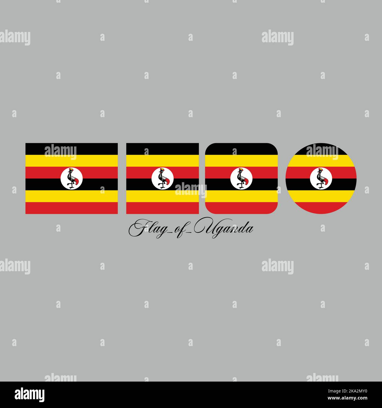 flag of uganda nation design artwork with different style. Editable, resizable, EPS 10, vector ...