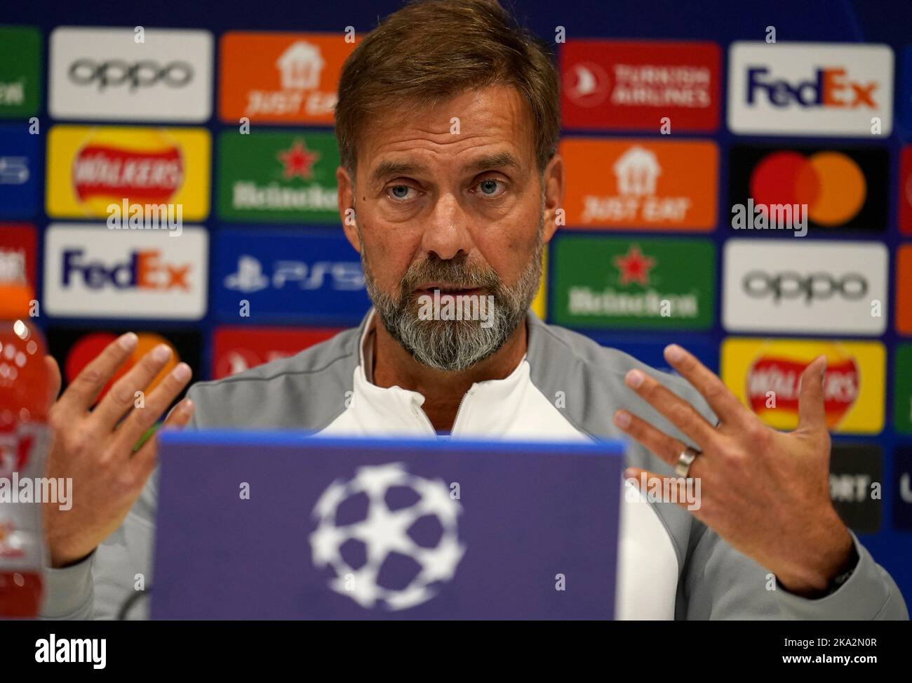 Liverpool Manager Jurgen Klopp During A Press Conference At Anfield