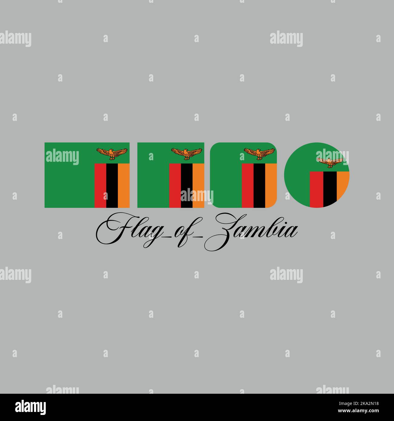 flag of zambia nation design artwork with different style. Editable, resizable, EPS 10, vector ...