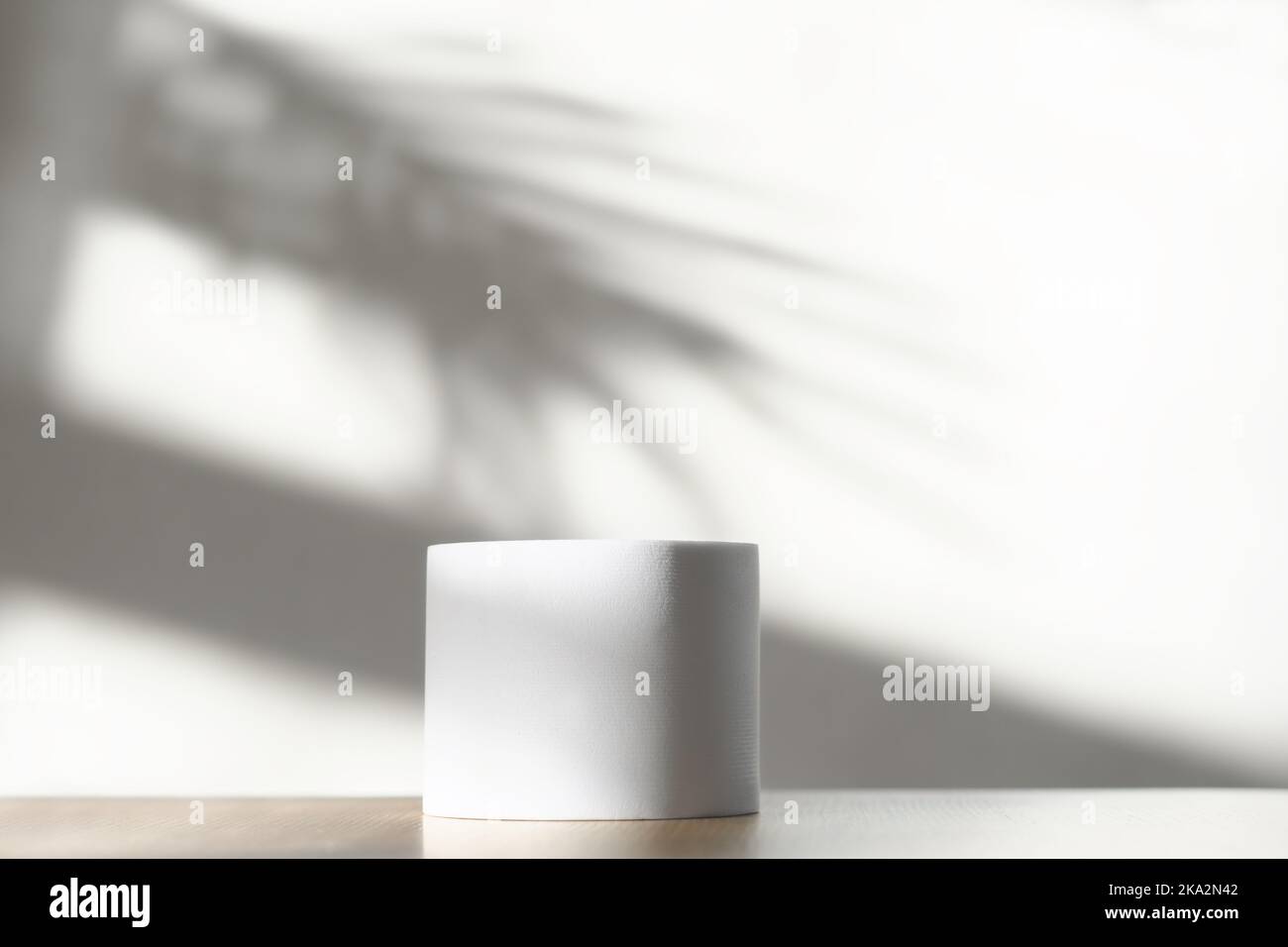 Podium for packaging presentation and cosmetic, shadow on wall. Product ...