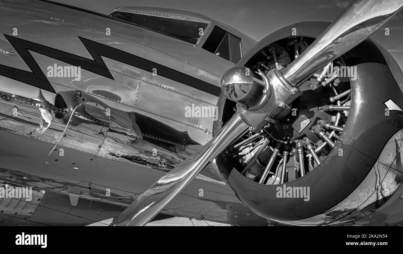 A 1939 Lockheed 12A Electra Junior on display at the 2022 Miramar ...
