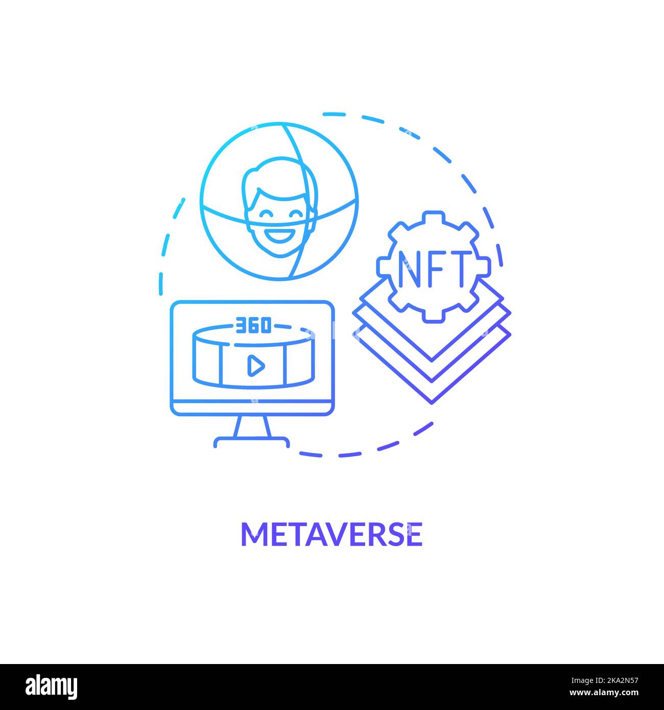 Virtual space blue gradient concept icon Stock Vector Image & Art - Alamy