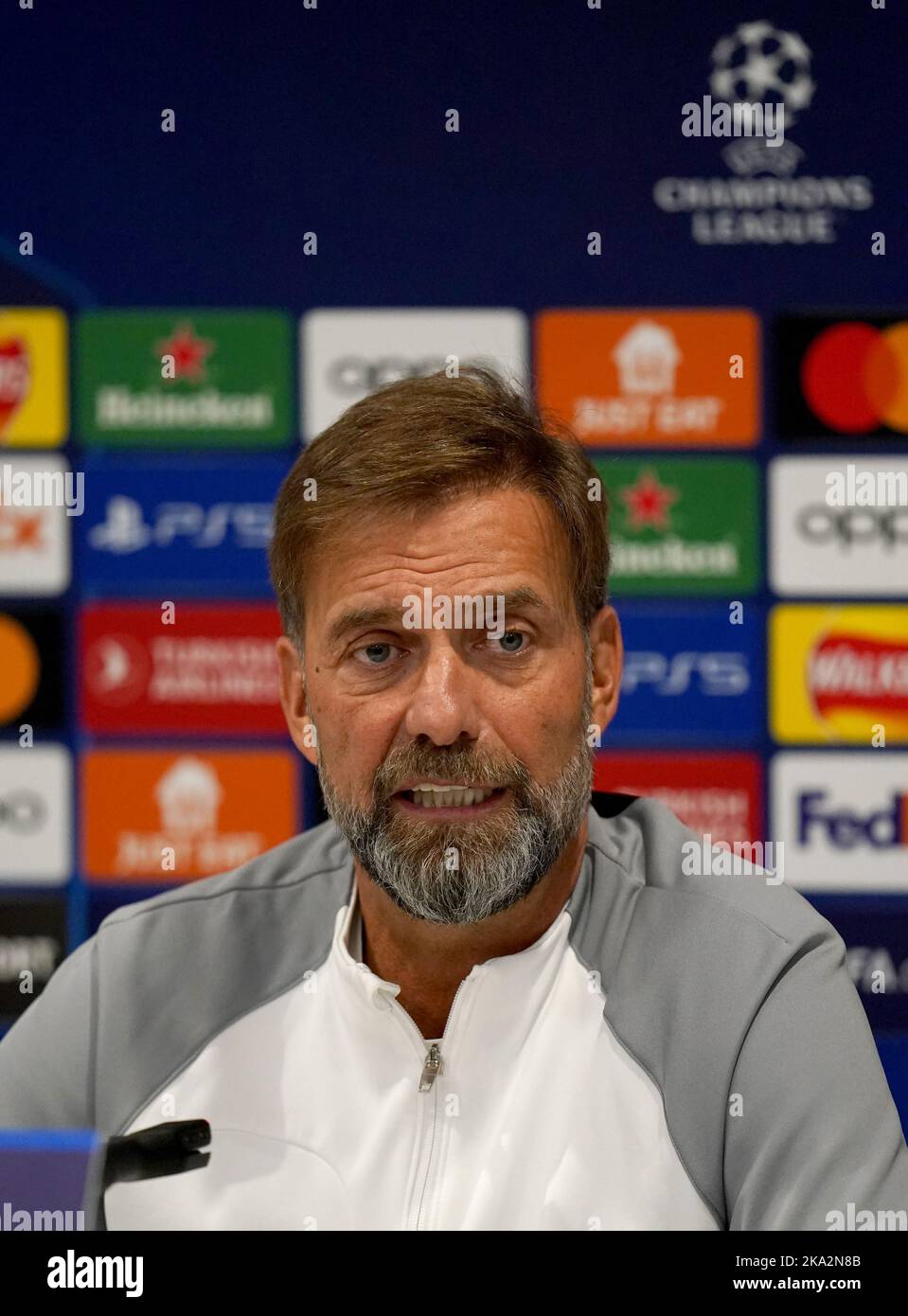Liverpool manager Jurgen Klopp during a press conference at Anfield ...