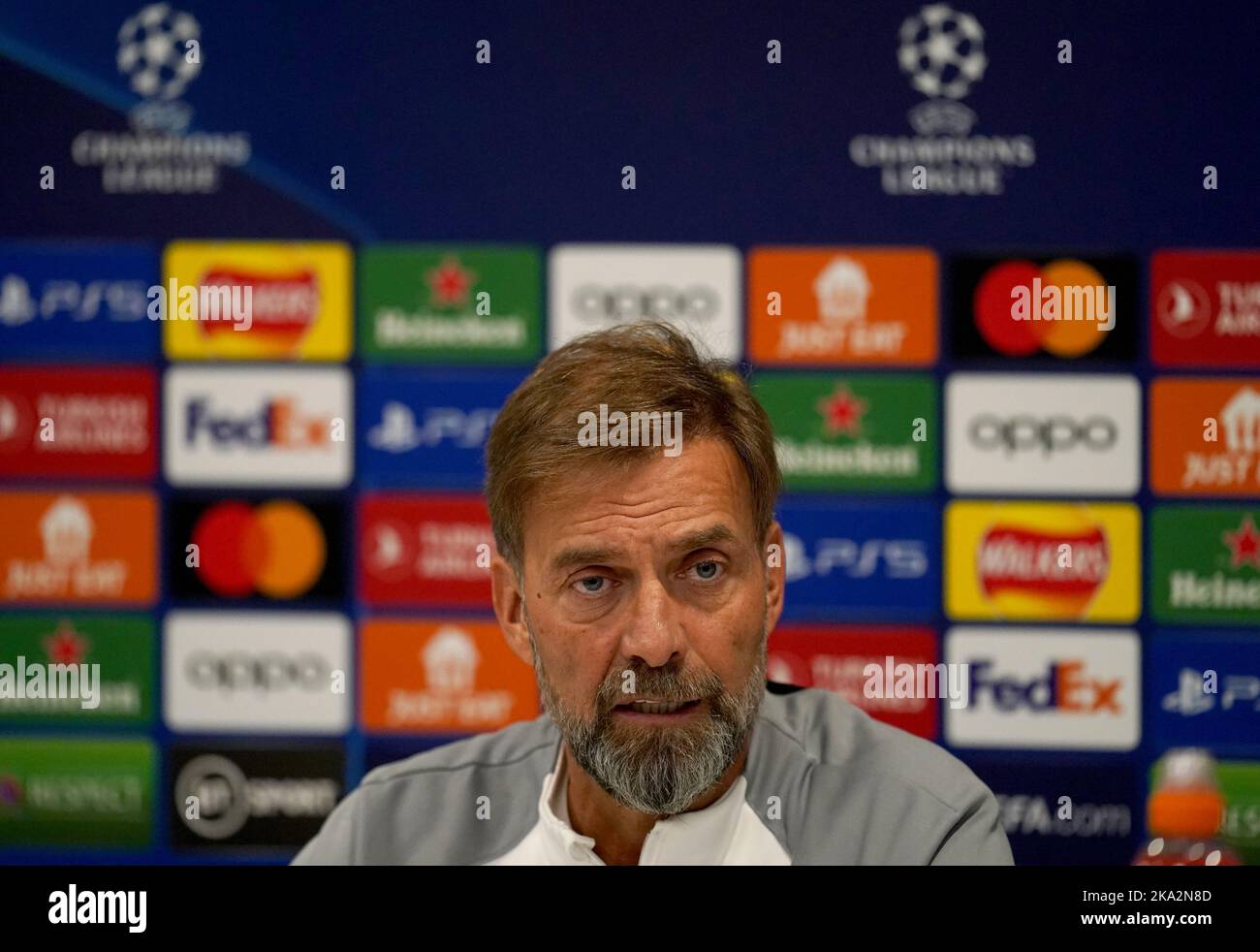 Liverpool Manager Jurgen Klopp During A Press Conference At Anfield