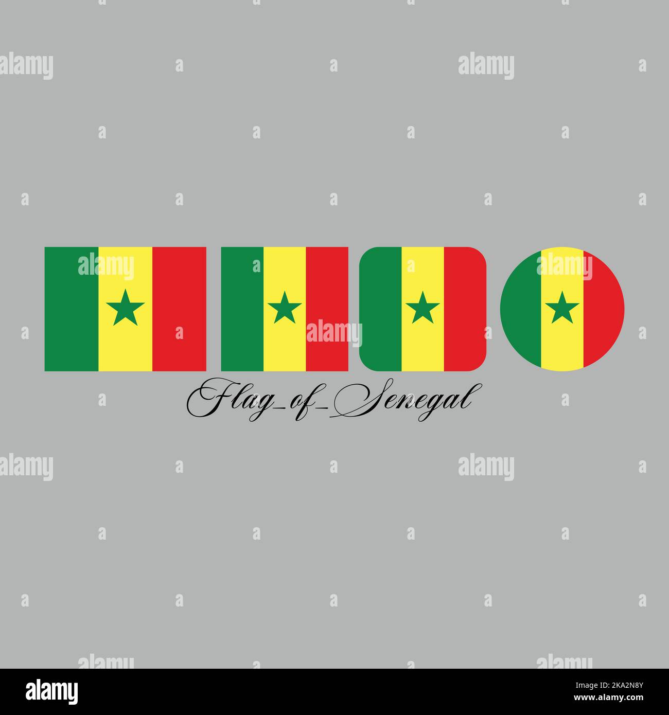 flag of senegal nation design artwork with different style. Editable, resizable, EPS 10, vector ...