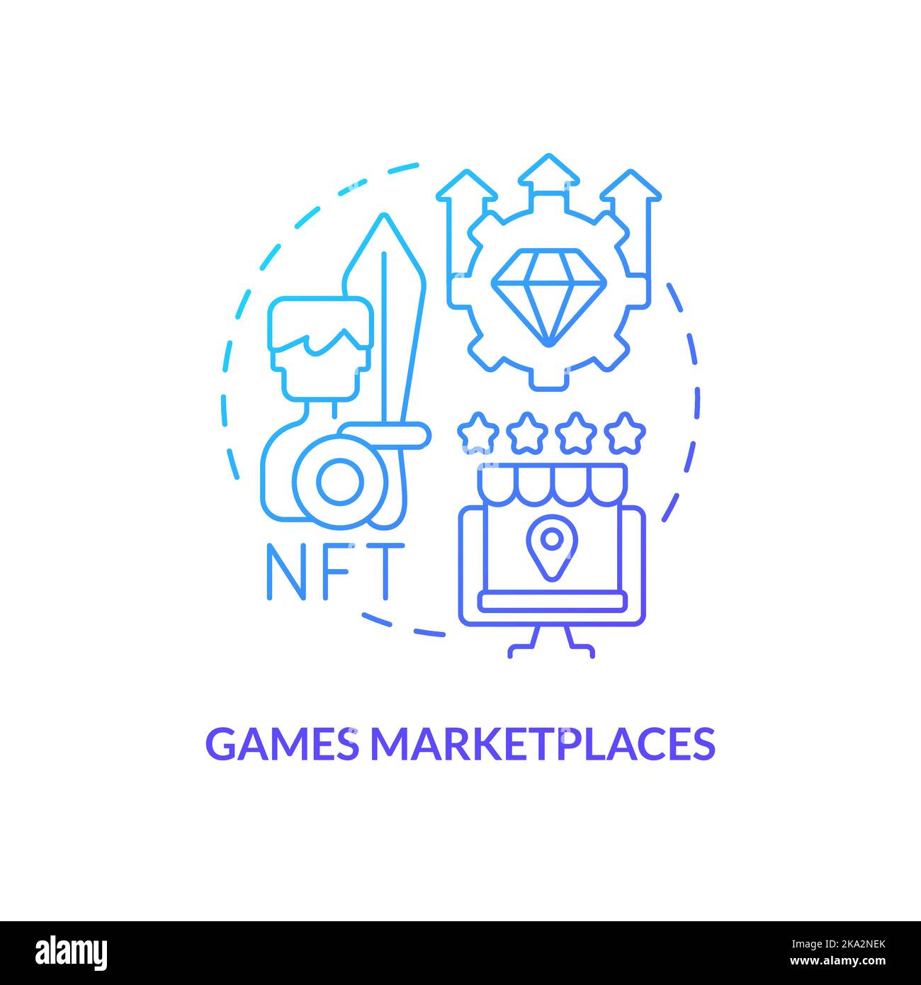 Games marketplaces blue gradient concept icon Stock Vector Image & Art ...