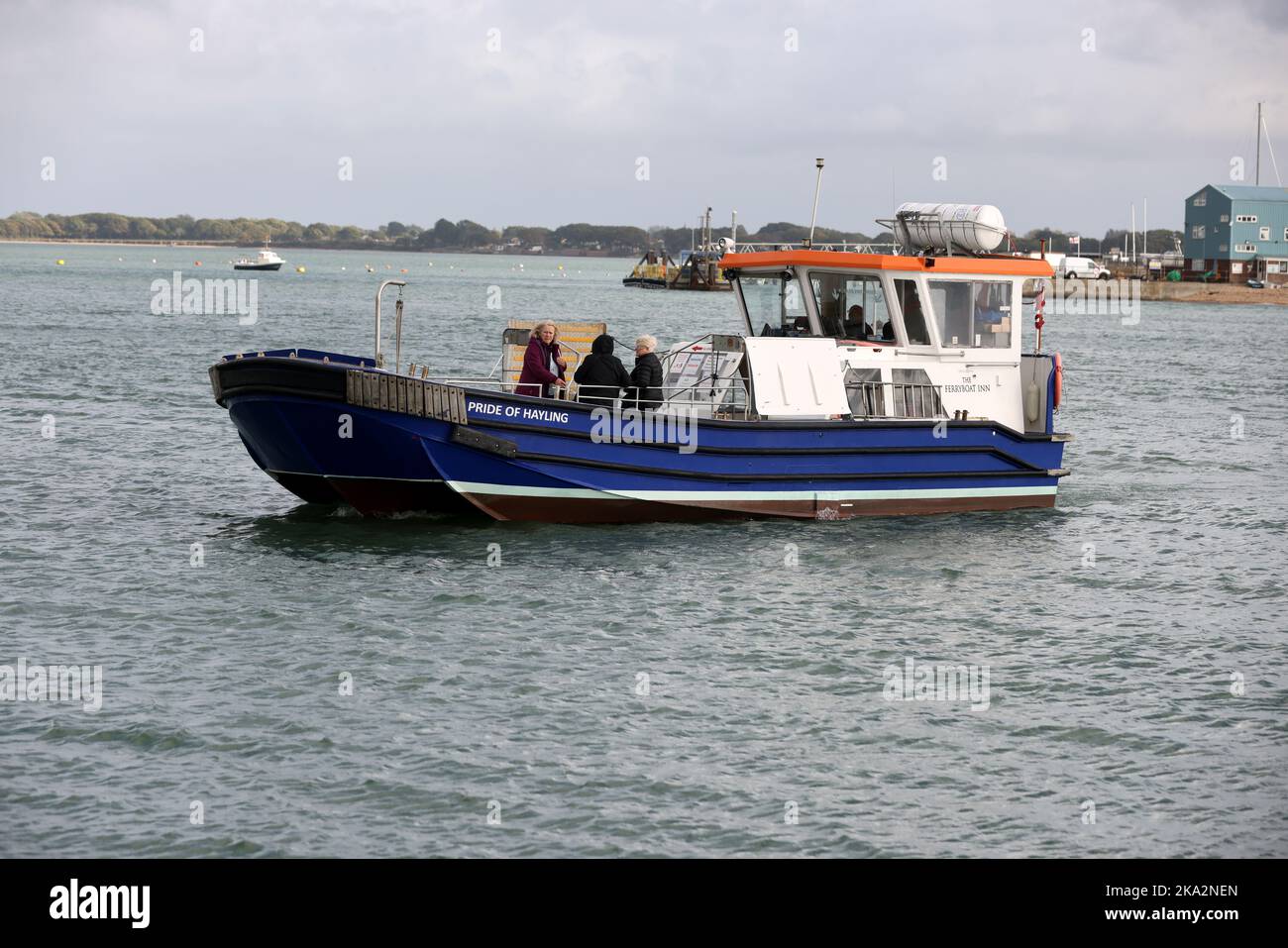 General views of the Hayling Island Ferry in Portsmouth, Hampshire, UK ...