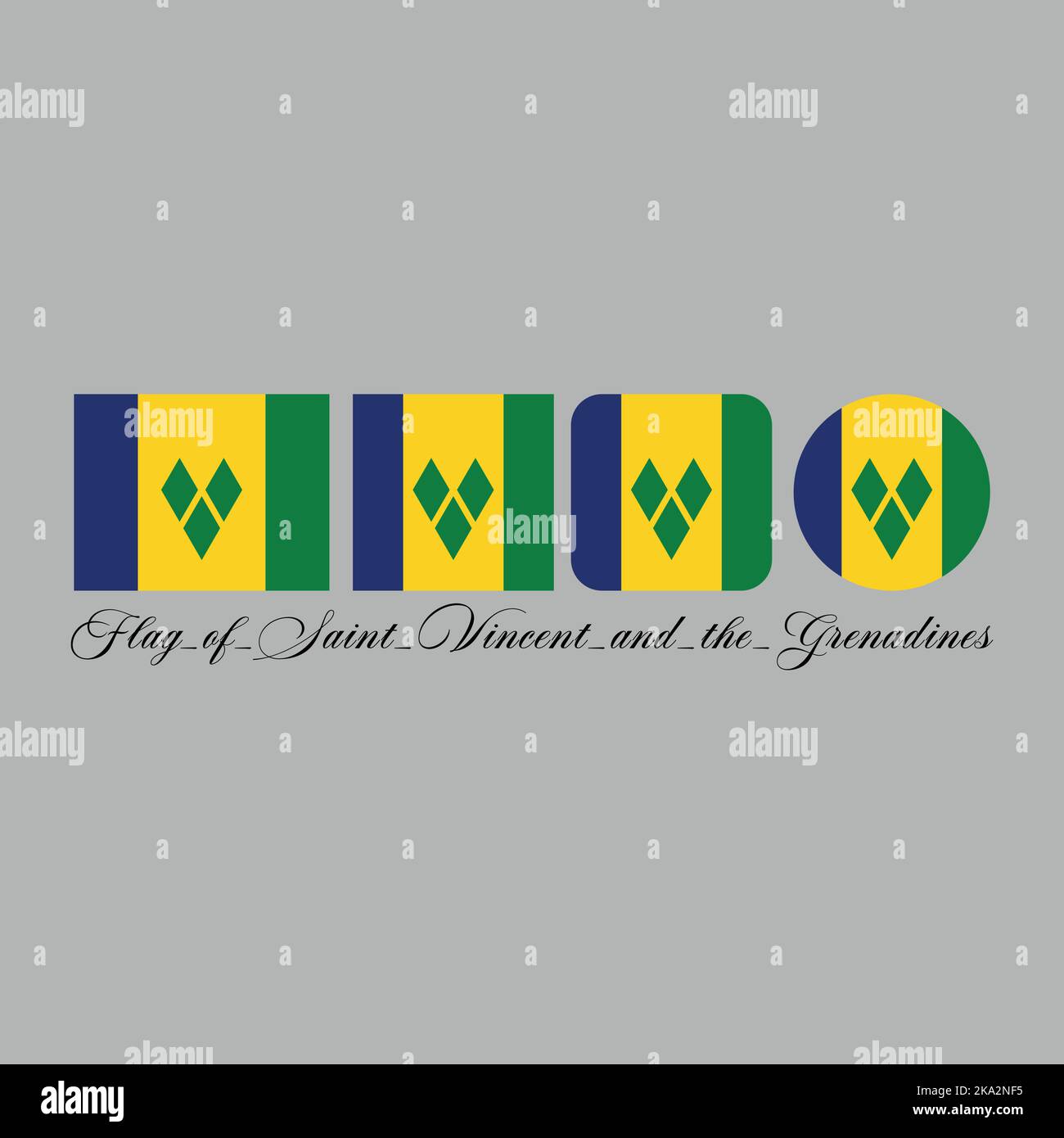 flag of saint vincent and the grenadines nation design artwork with different style. Editable ...