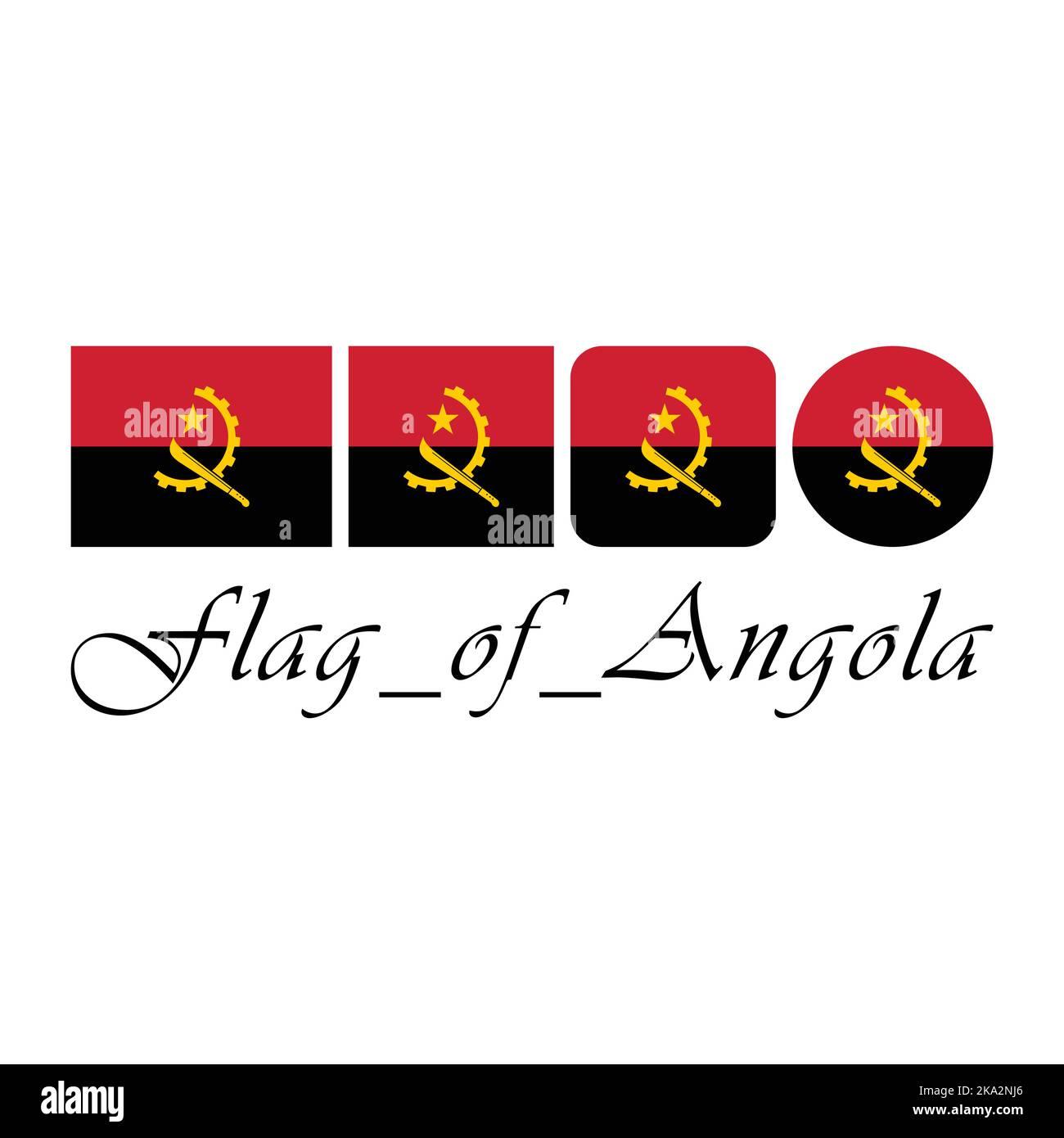 Flag of Angola nation design artwork with different style. Editable, resizable, EPS 10, vector ...