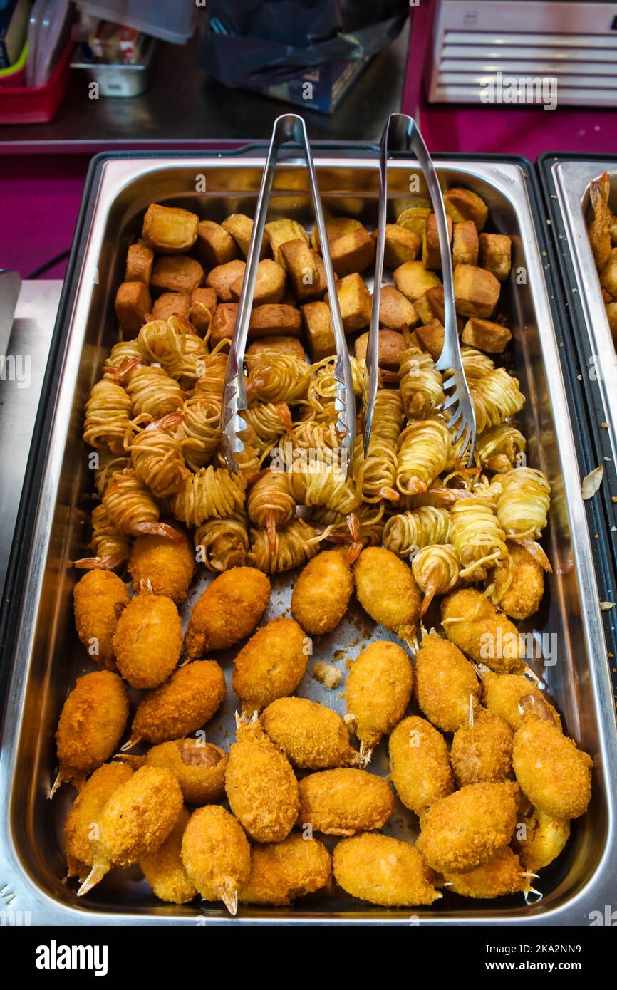Top view of a pot in a chinese take away restaurant with typical ...