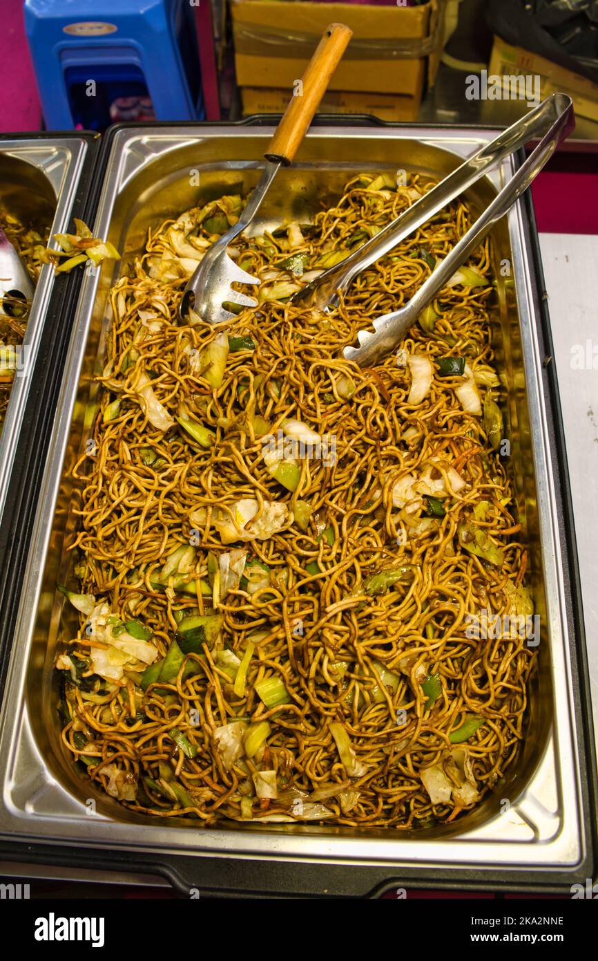 Top view of a pot in a chinese take away restaurant with typical ...