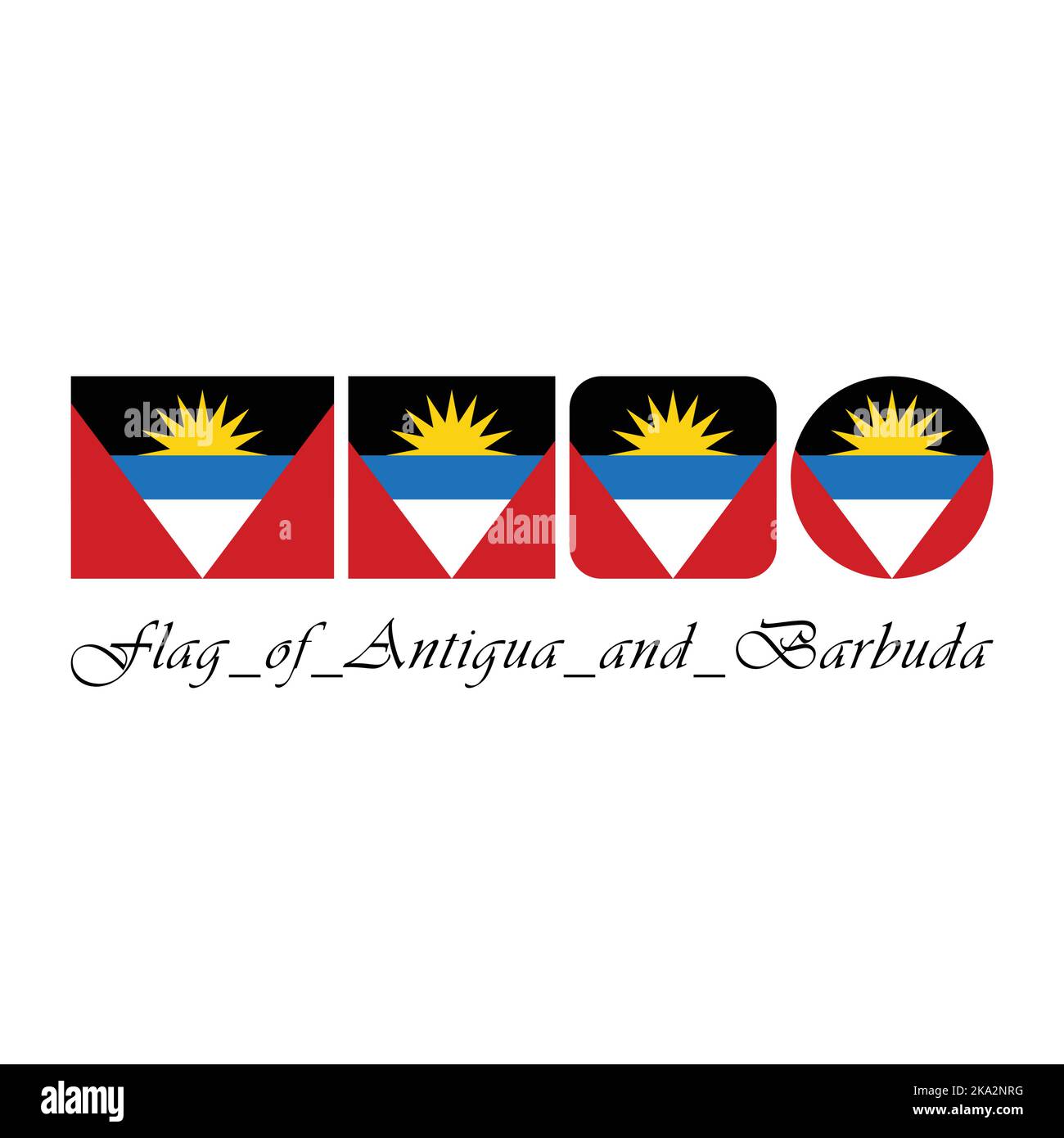 Flag of Antigua and Barbuda nation design artwork with different style. Editable, resizable, EPS ...
