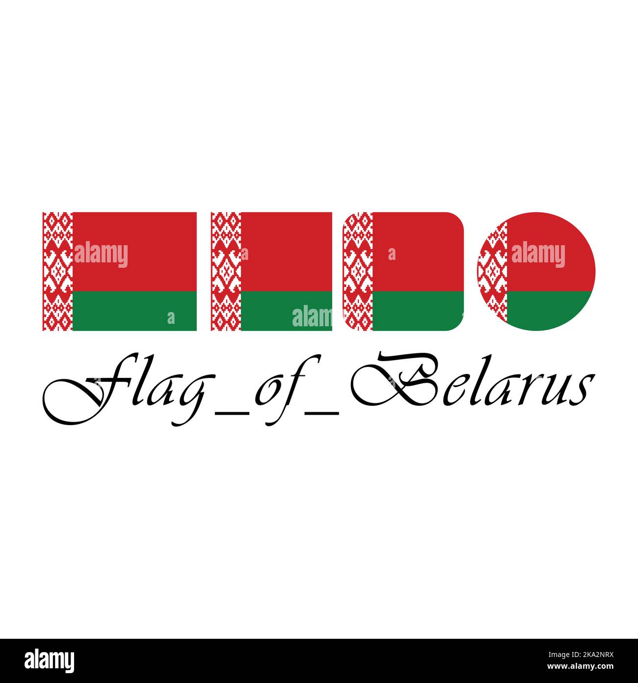 Flag of Belarus nation design artwork with different style. Editable ...