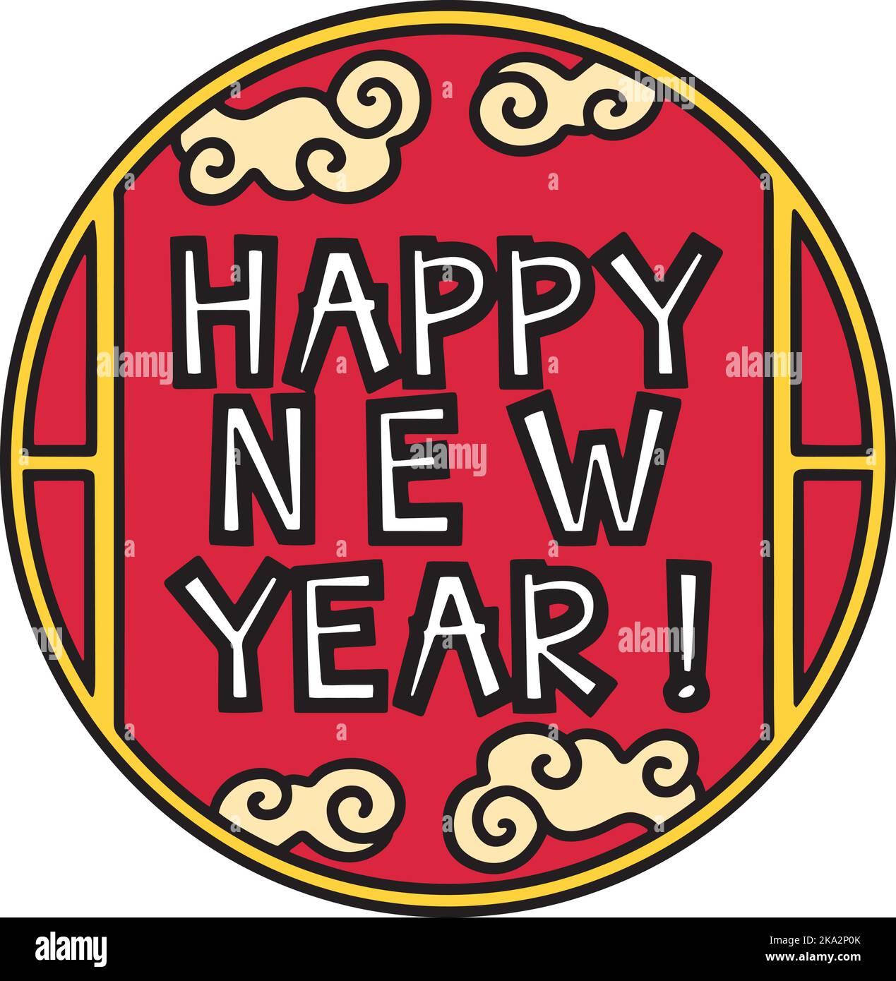 Happy new year cartoon hi-res stock photography and images - Alamy