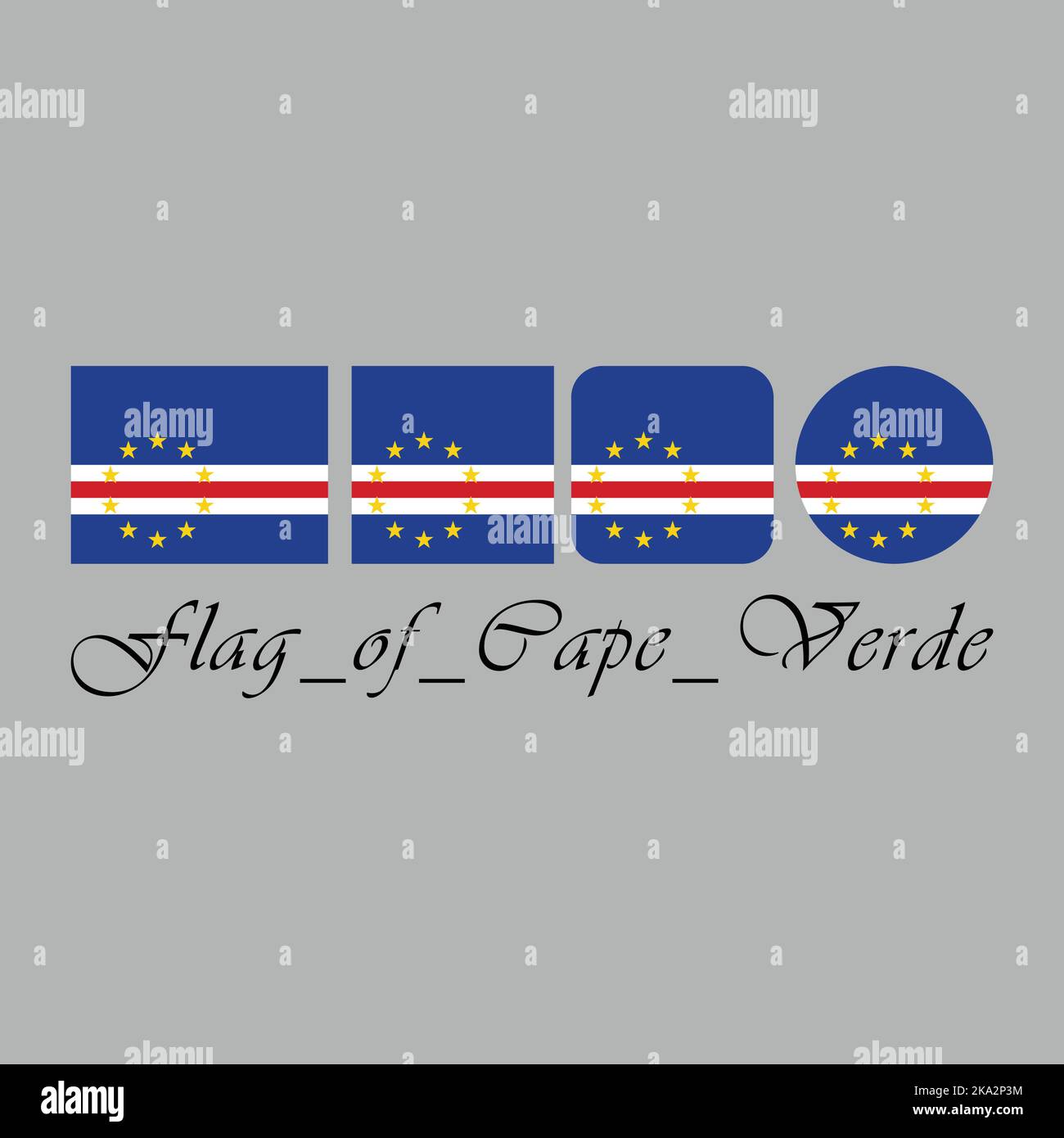 Flag of Cape Verde nation design artwork with different style. Editable, resizable, EPS 10 ...