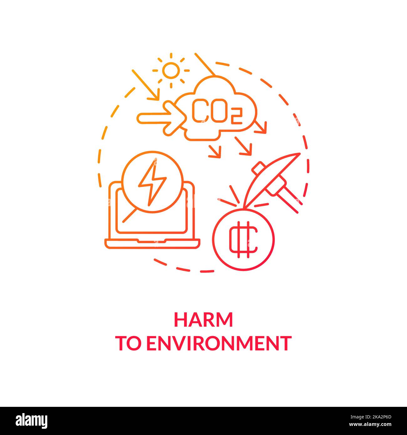 Harm to environment red gradient concept icon Stock Vector Image & Art ...