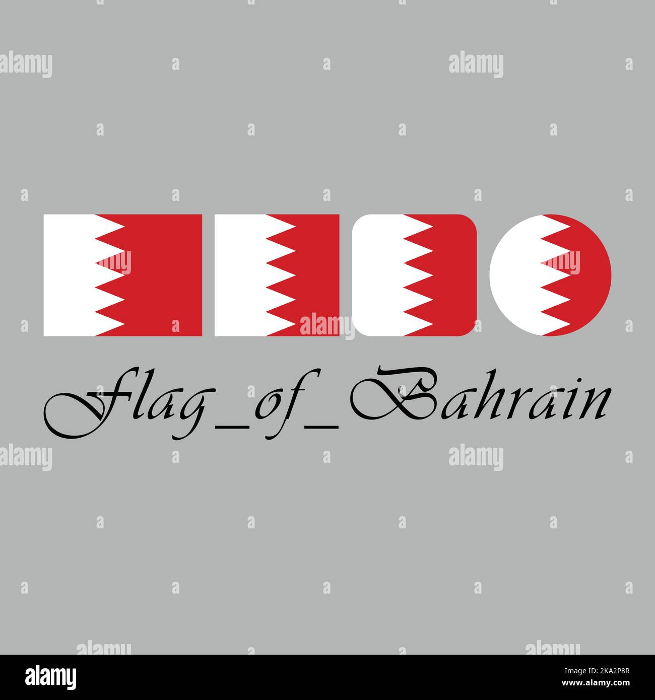 Flag of Bahrain nation design artwork with different style. Editable, resizable, EPS 10, vector ...