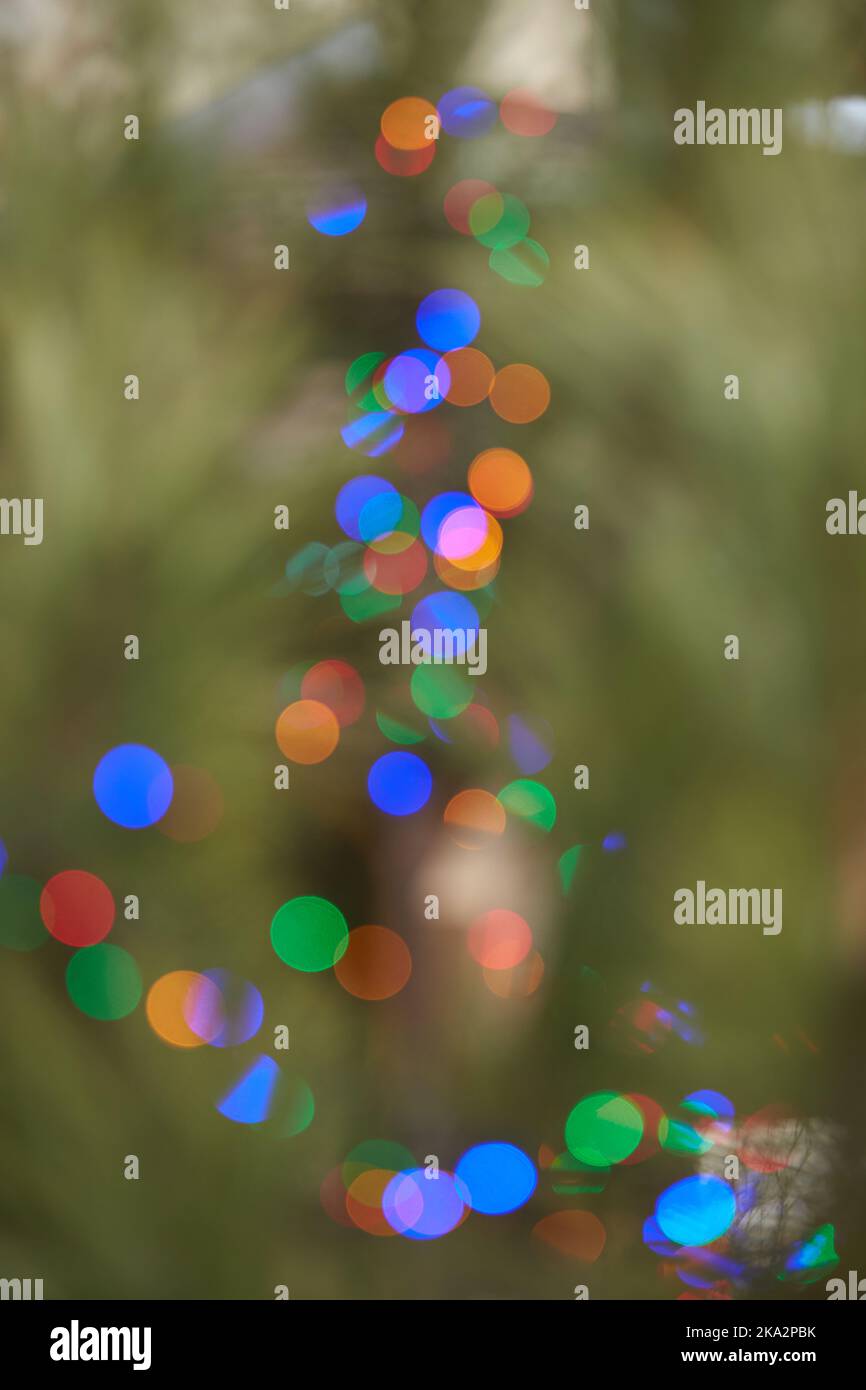 Colorful blurred bokeh background, glitter, light effect, party ...