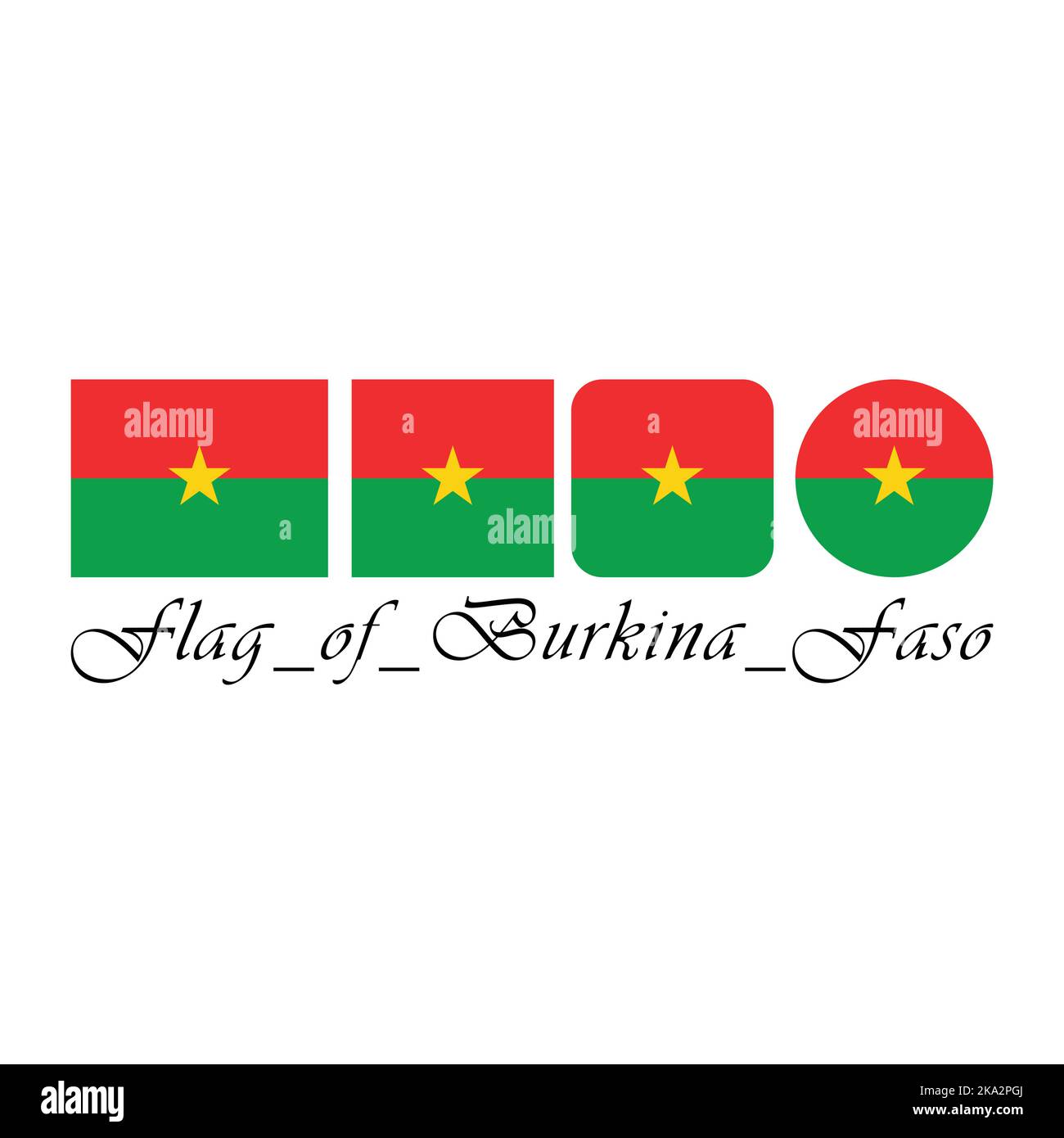 Flag of Burkina Faso nation design artwork with different style. Editable, resizable, EPS 10 ...