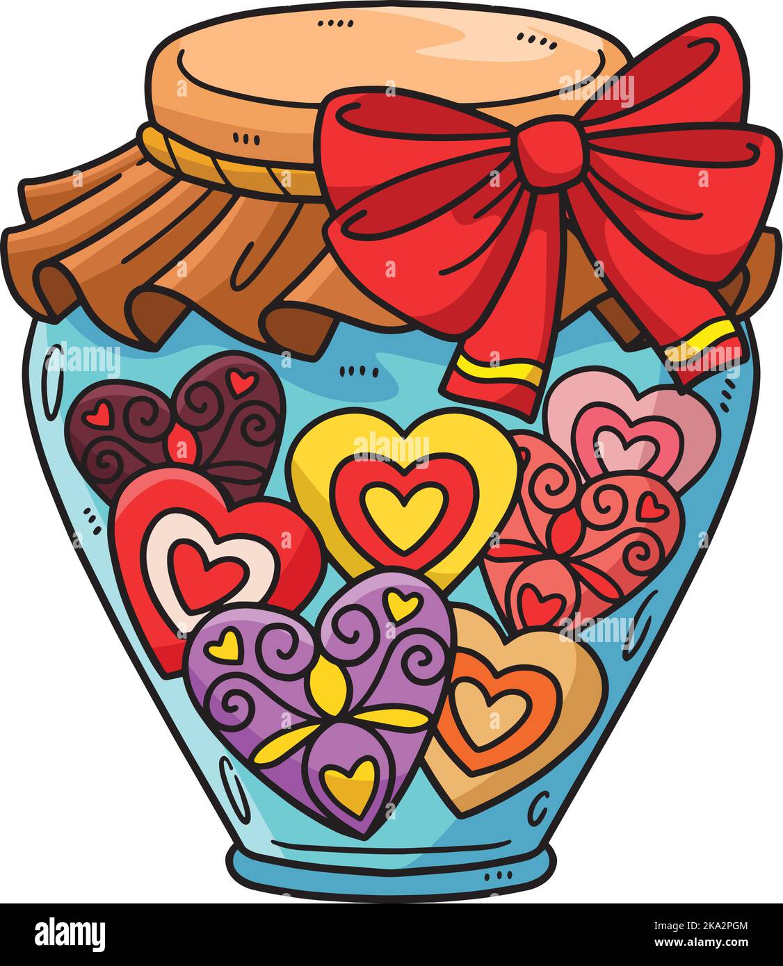Jar of Heart Cartoon Colored Clipart Illustration Stock Vector Image ...