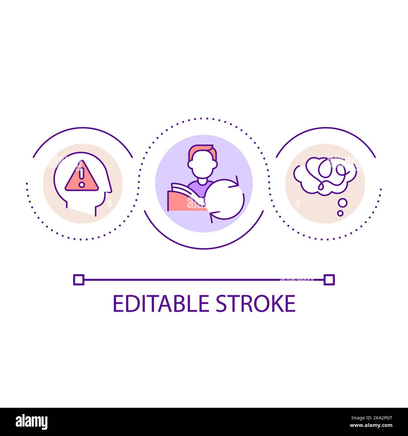 Stroke brain problem line icon Cut Out Stock Images & Pictures - Alamy