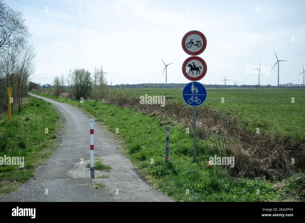 Permission signs for horse riding, walking, cycling and riding a ...