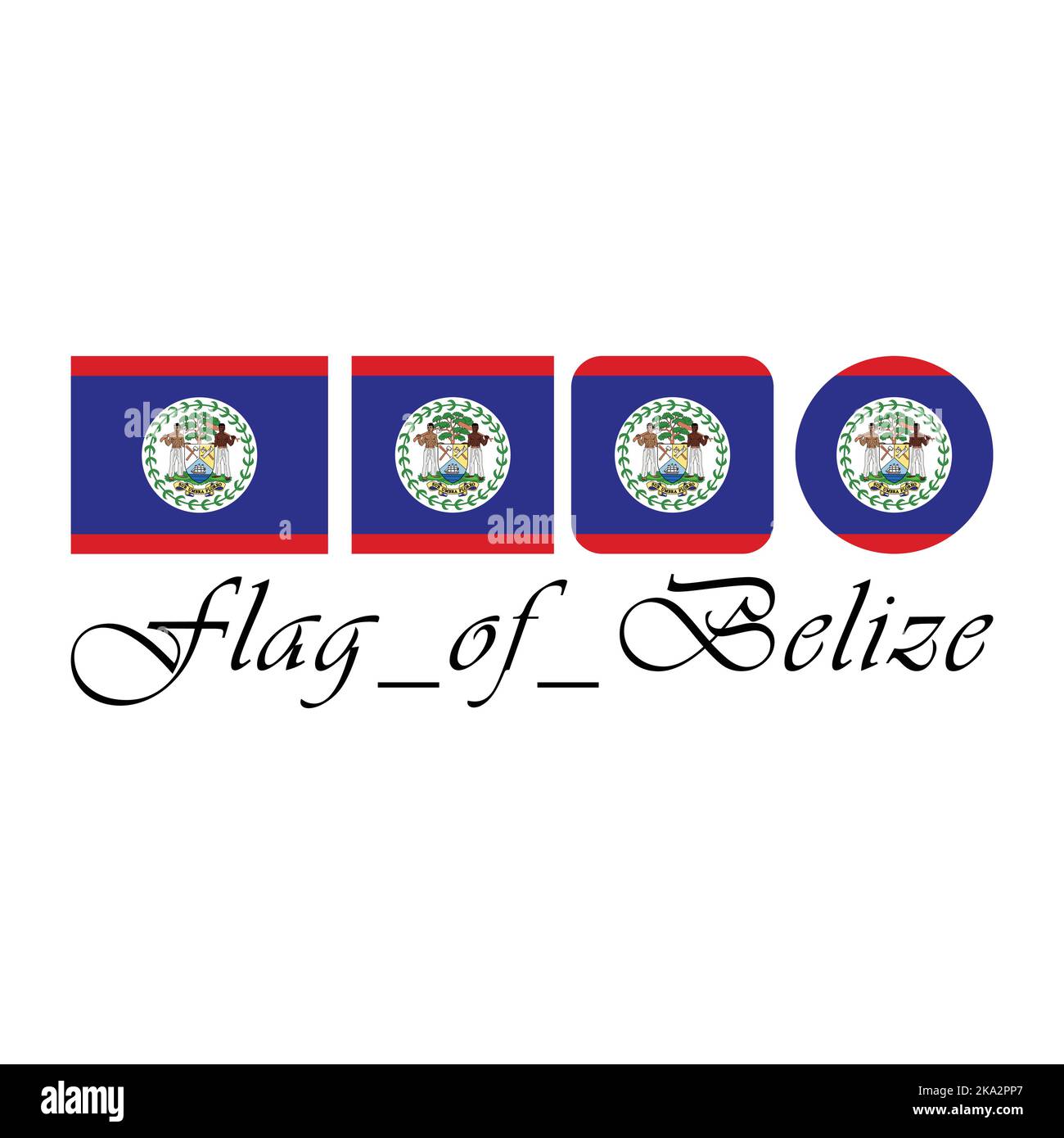 Flag of Belize nation design artwork with different style. Editable, resizable, EPS 10, vector ...