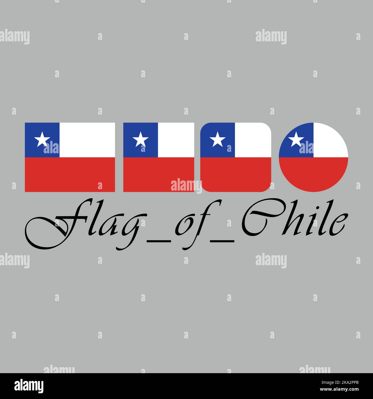 Flag of Chile nation design artwork with different style. Editable, resizable, EPS 10, vector ...