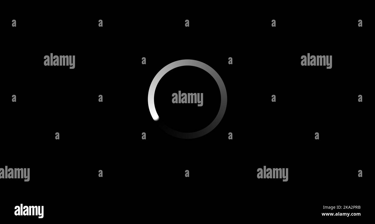 Circle shaped loading screen icon on the black screen Stock Photo - Alamy