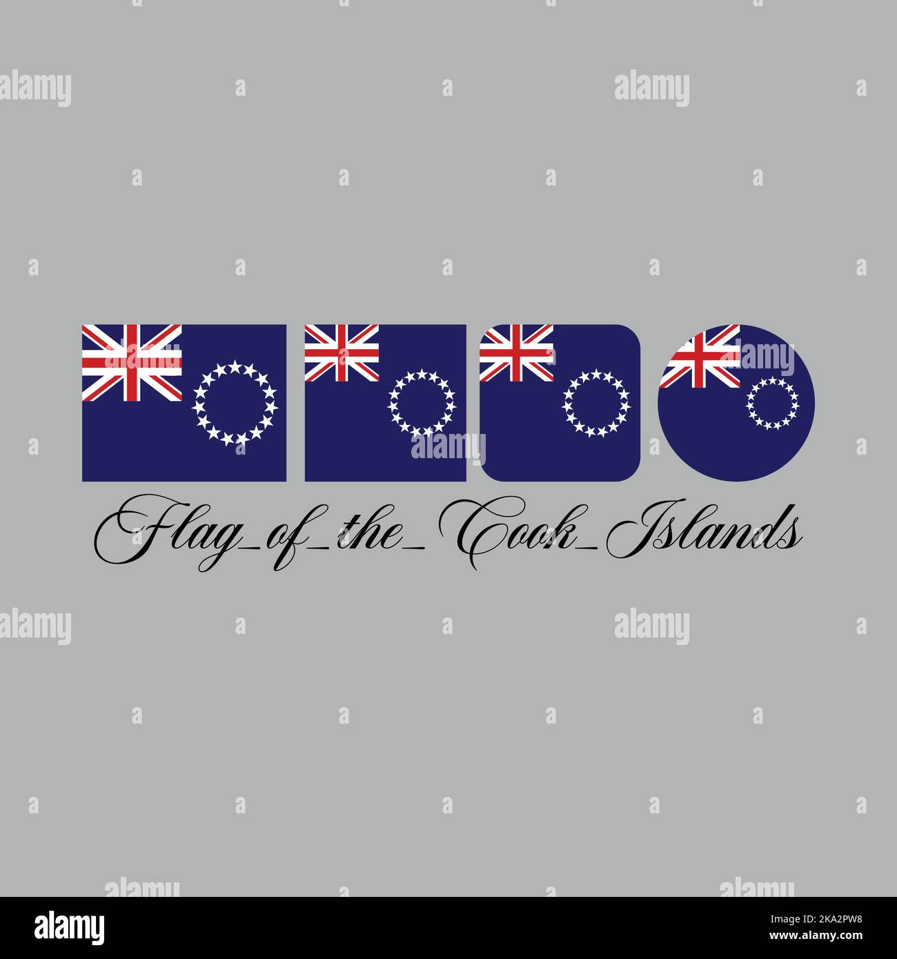 flag of the cook islands nation design artwork with different style ...