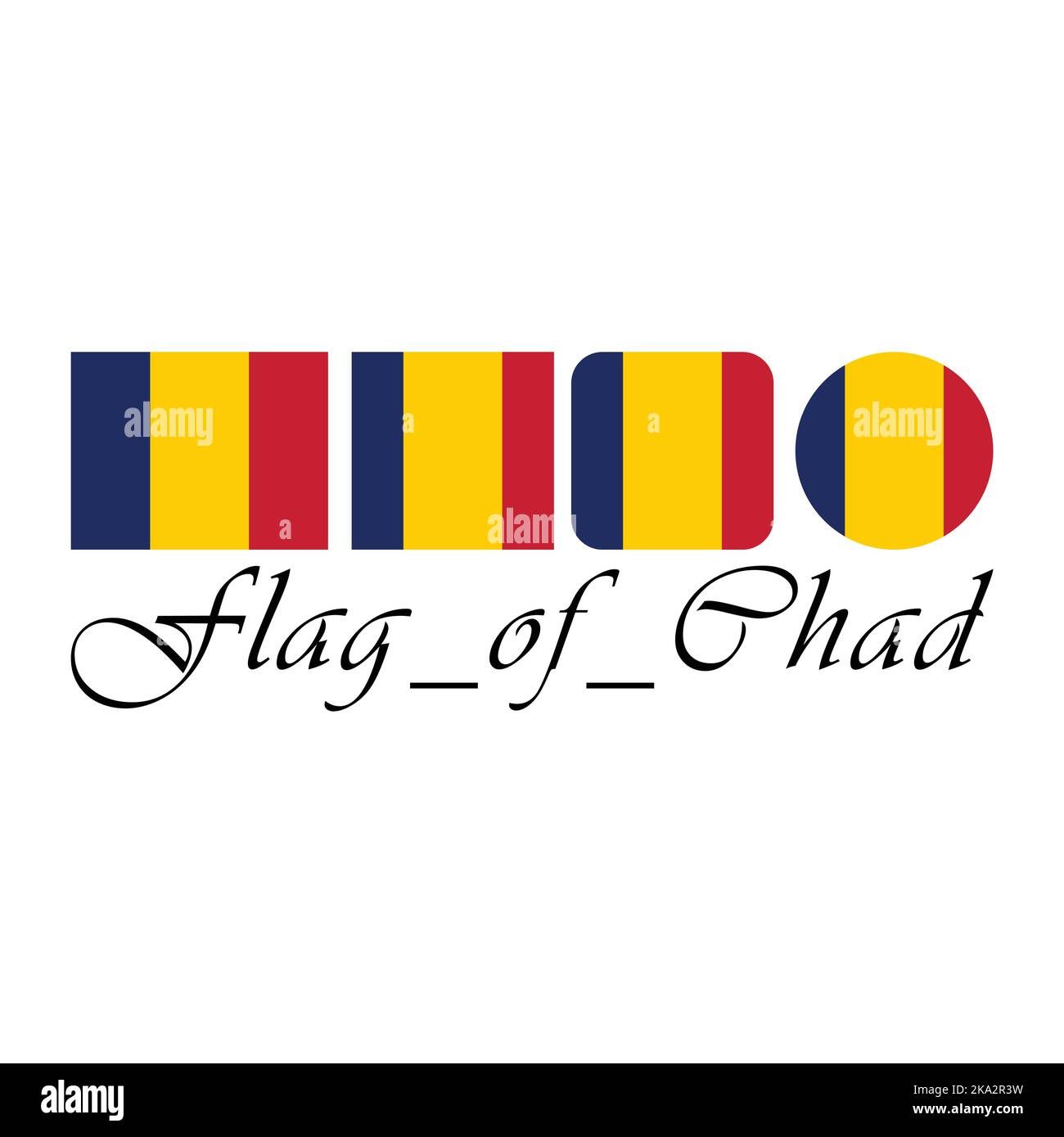 Flag of Chad nation design artwork with different style. Editable, resizable, EPS 10, vector ...