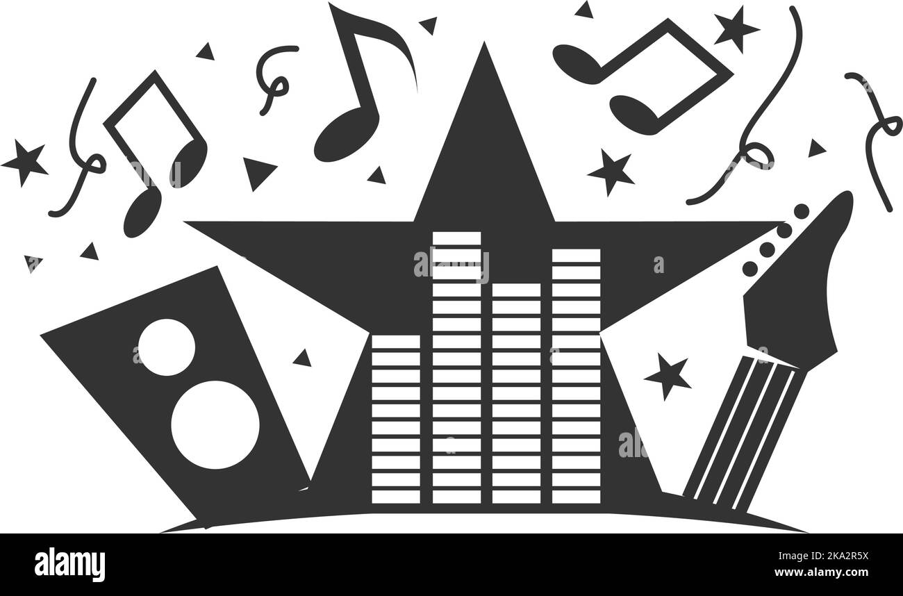 music festival event logo Icon Illustration Brand Identity Stock Vector ...