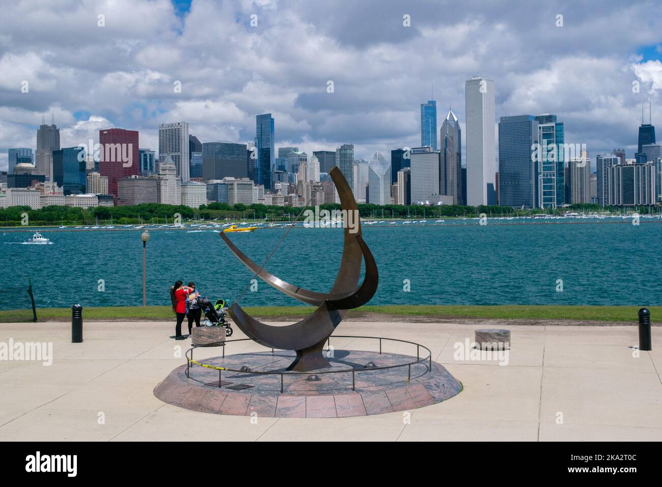 The Museum Adler Planetarium statue by the Michigan lake with a ...