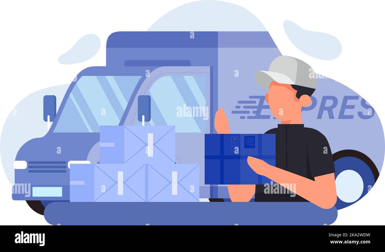 A blue cargo company logo isolated on a white background Stock Vector ...