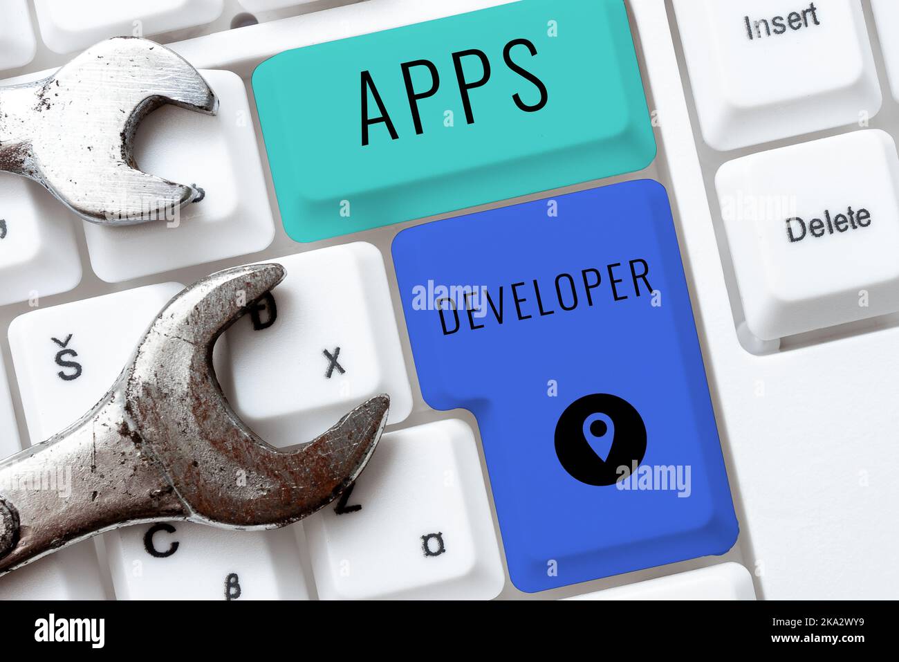 Hand writing sign Apps Developer. Conceptual photo Setting oneself on ...