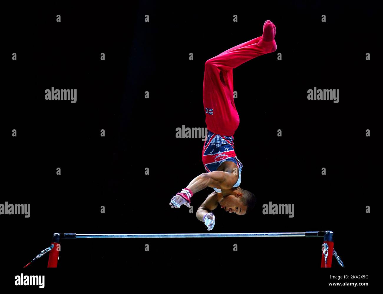Great Britain's Joe Fraser competes on the high bar during day three of ...