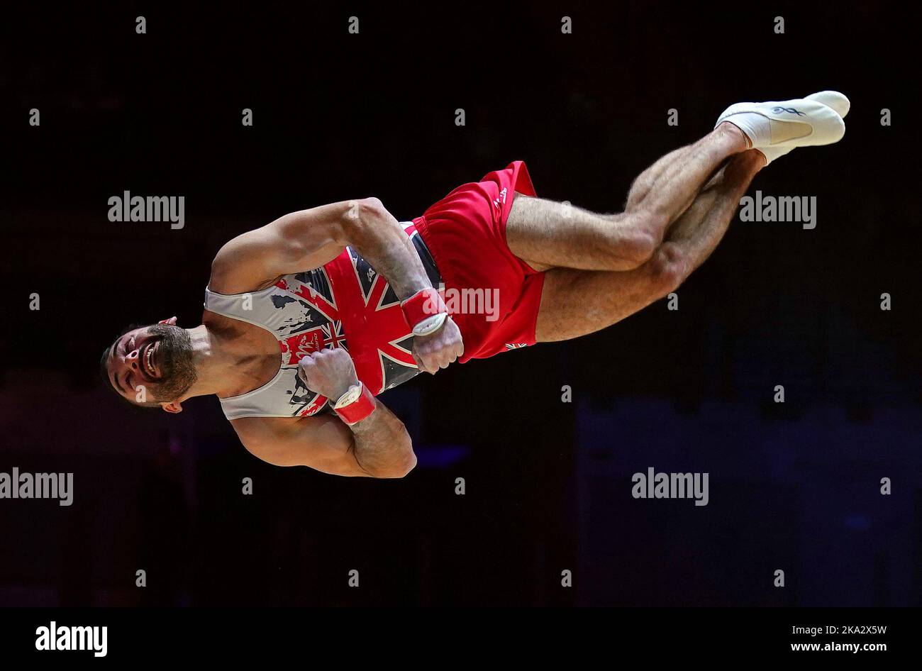 Great Britain's James Hall competes on the floor during day three of ...