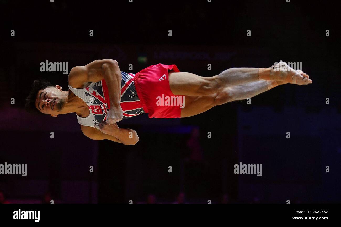 Great Britain's Jake Jarman competes on the floor during day three of ...
