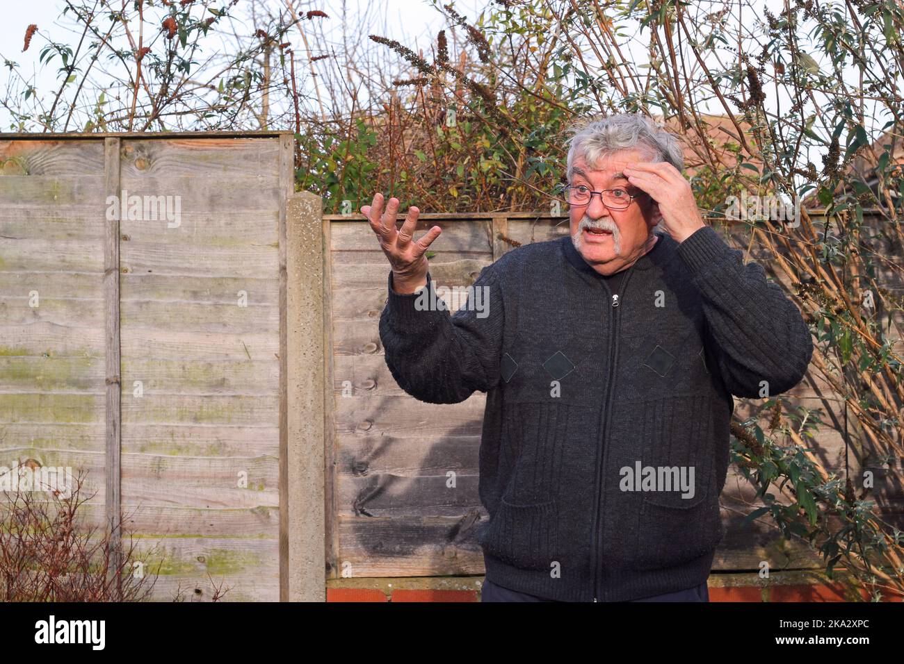 Senior or elderly man shocked. Surprised and wanting an explanation ...