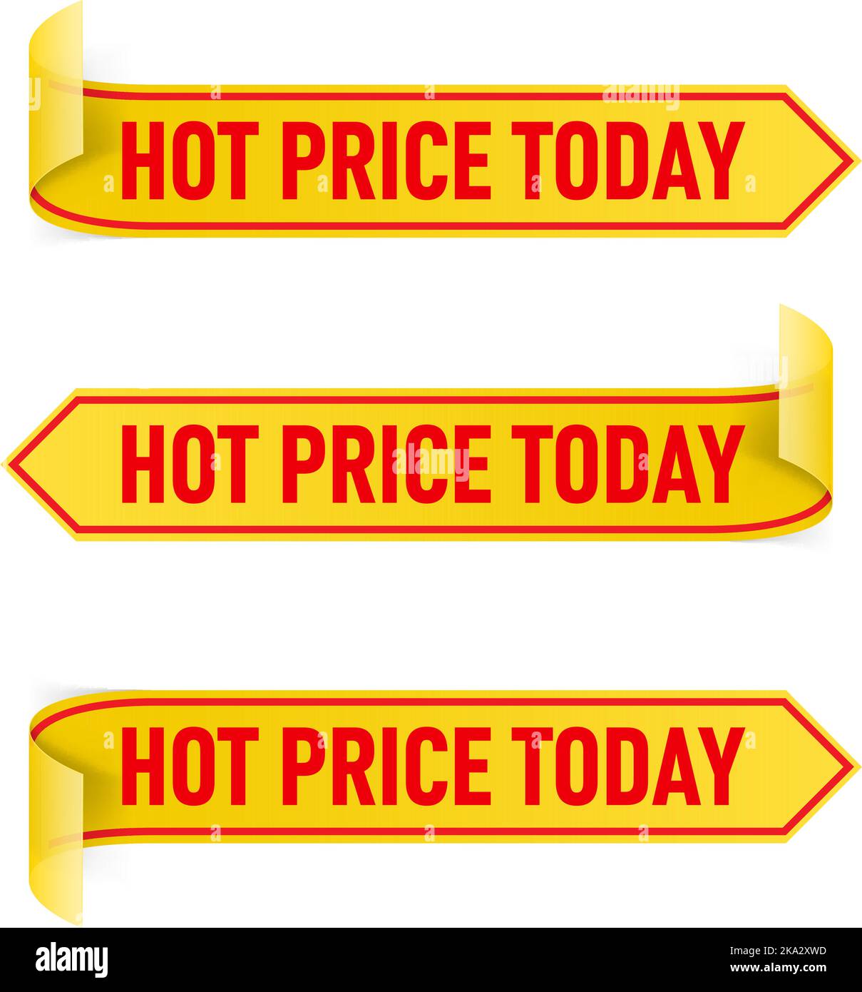 Set of Yellow Paper Stickers with White Strip Stock Vector Image & Art ...