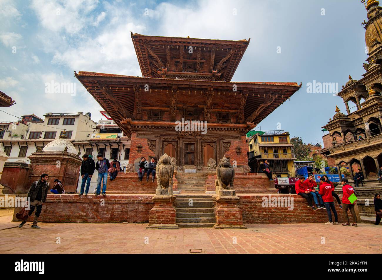 The beautiful architecture in the historical Patan Durbar Square ...
