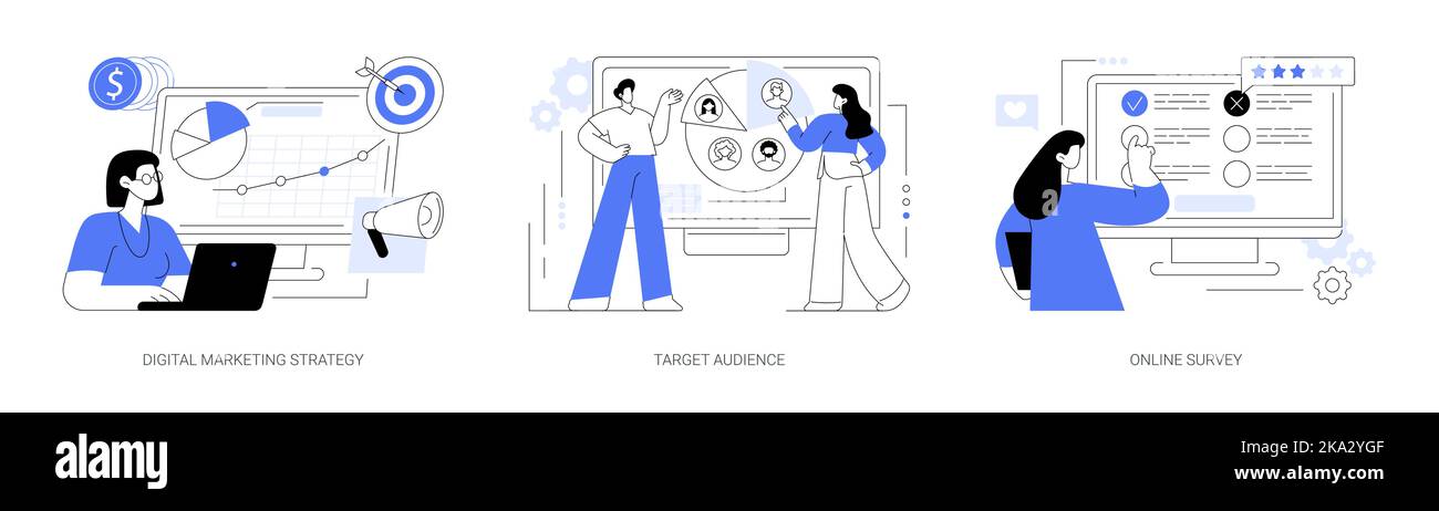 Media content campaign abstract concept vector illustrations Stock ...